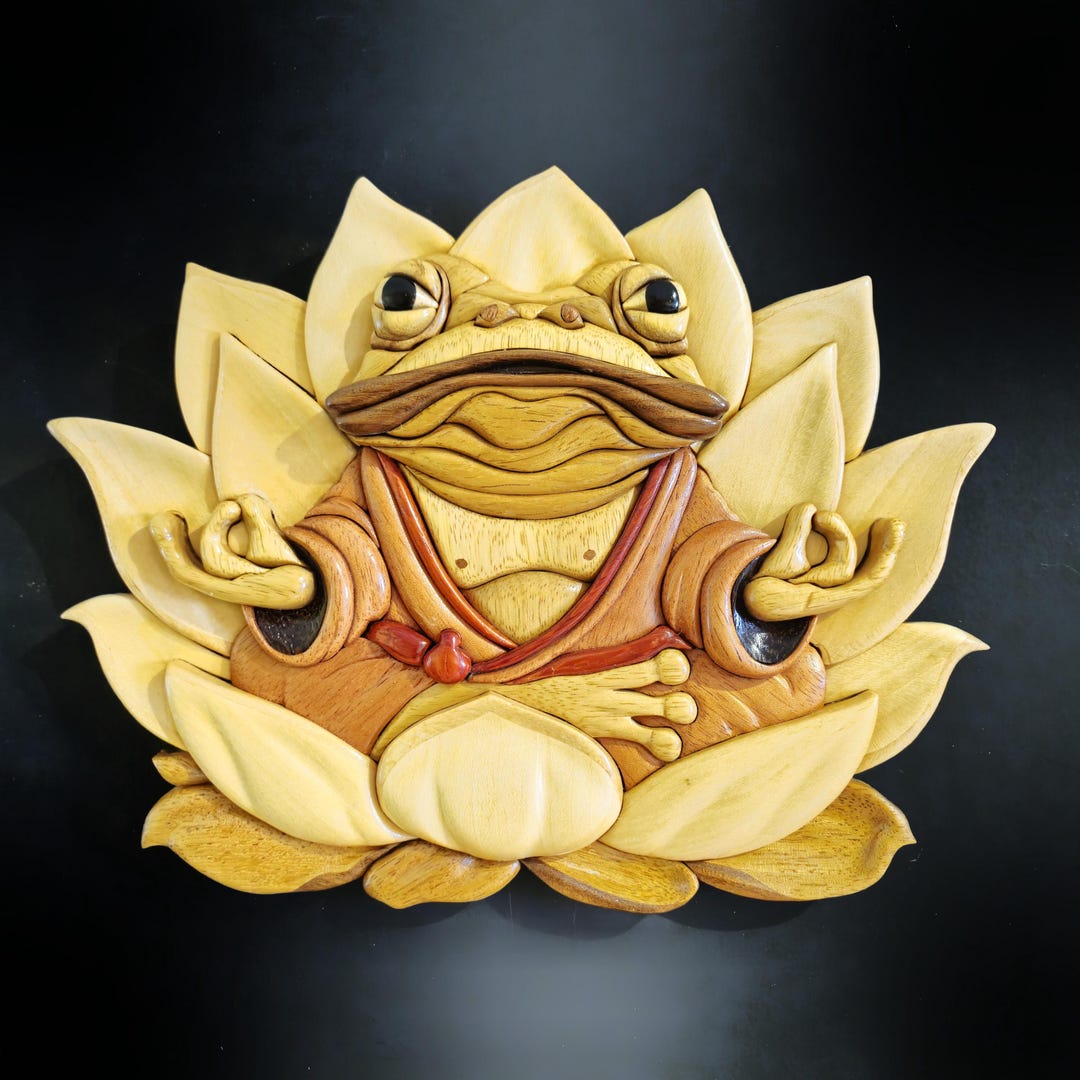 Wise Frog Intarsia Pattern: Lotus Flower Yoga Design (PDF Download) - Etsy