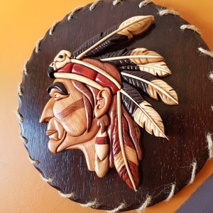 Native American Chief Intarsia Pattern PDF, Wooden Scroll Saw Wall Art ...