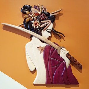 Geisha Art Wall Hangings, Japanese Figurine Wall Decor, House Warming ...