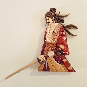Samurai Intarsia Pattern, Japanese Wooden Warrior Wall Art PDF ...