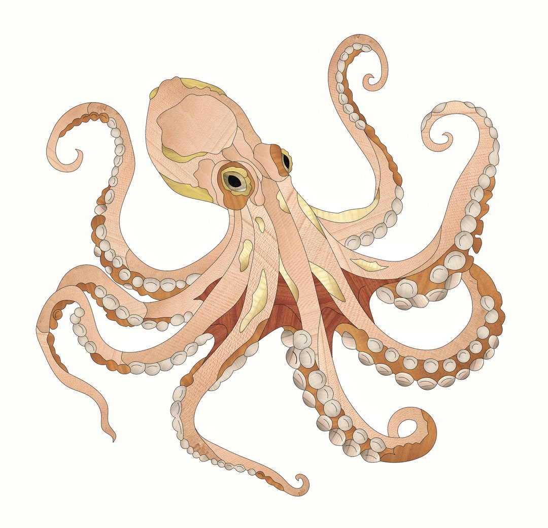 Wood Intarsia Octopus Pattern: Unique Marine Wall Decor (PDF Download ...