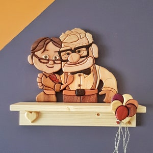 Up Characters Unique Wooden Shelf, Anniversary Gift, Wedding Gift ...