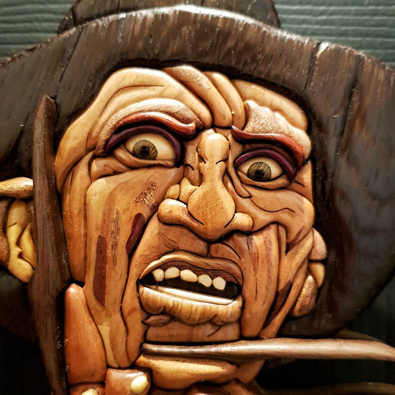 Horror Dream Character Intarsia Art, Handmade Wood Slasher Tribute ...