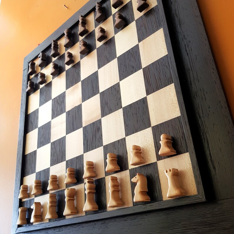 Chess Board Game Wall Decor Wooden Chess Pieces Gift for - Etsy