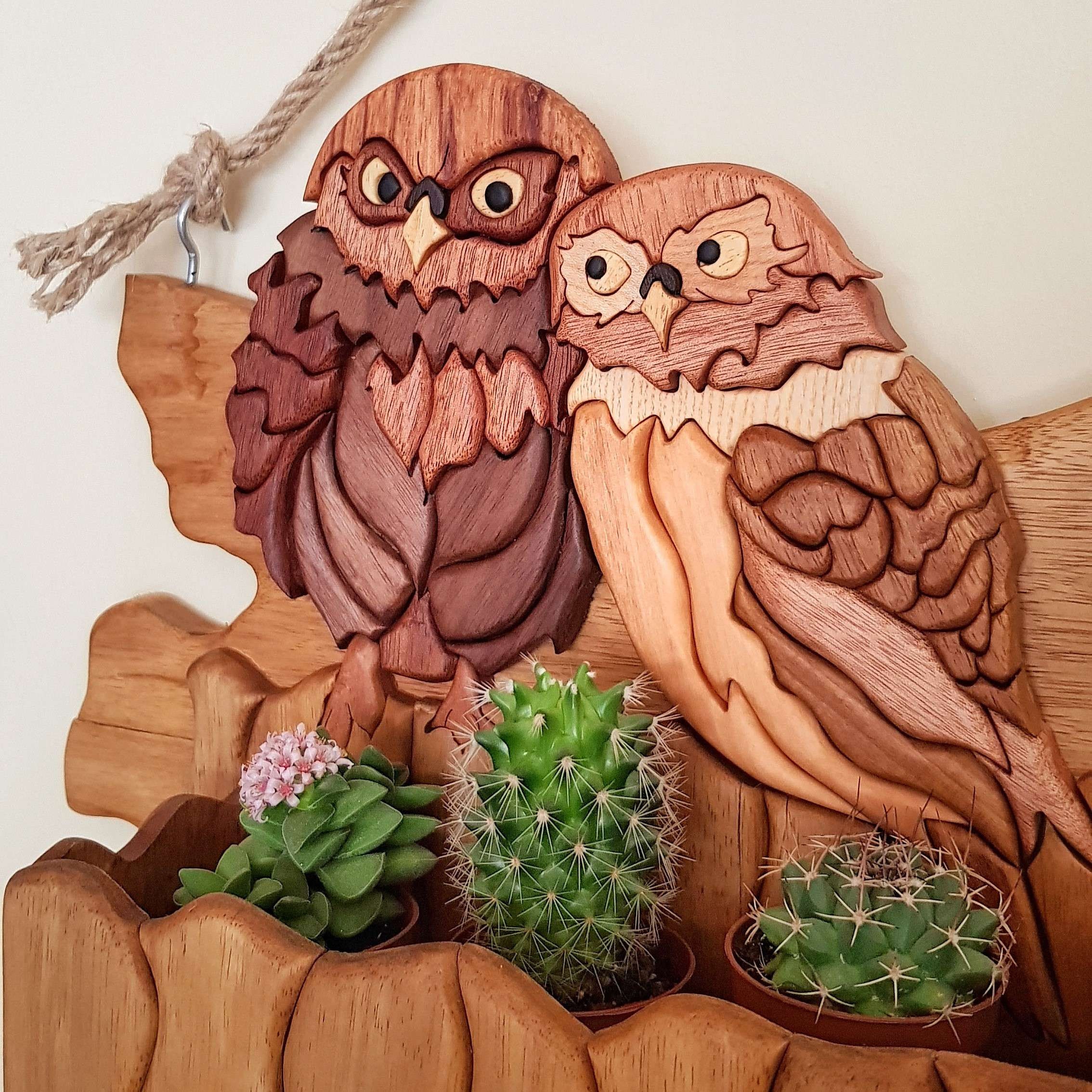 Owl Couple Intarsia Pattern, Wooden Bird Wall Art Digital Template ...