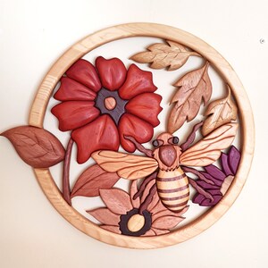 Bee Intarsia Pattern PDF, Floral Woodworking Design Digital Download - Etsy