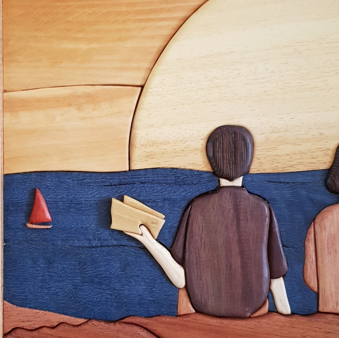 Romantic Sunset Wooden Tableau Wall Painting Wood Wall Art - Etsy UK
