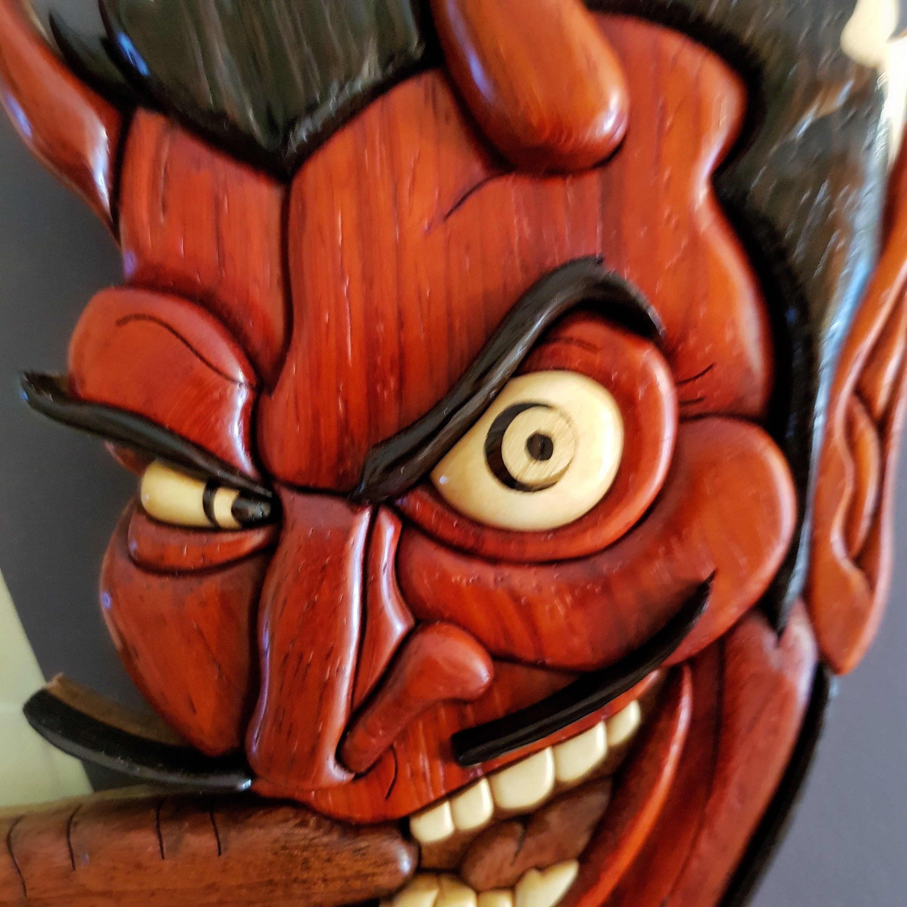 Red Devil Intarsia Pattern, Wooden Wall Art Digital Template, Unique ...