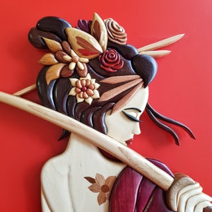 Geisha Art Wall Hangings, Japanese Figurine Wall Decor, House Warming ...