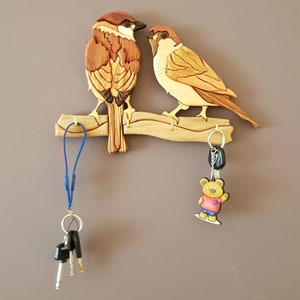 Sparrow, Key Holder, Entryway Organizer Home Decor Key Hooks Hanger ...