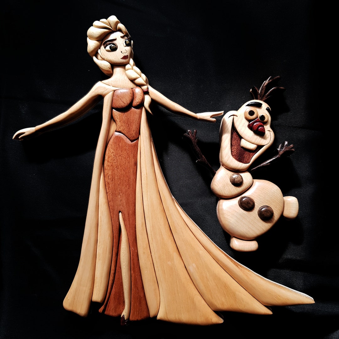 Snow Queen Intarsia Pattern PDF, Princess and Olaf Wooden Scroll Saw ...