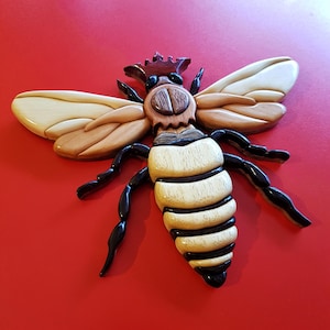 Queen Bee Intarsia Wall Art: Exotic Hardwood Honeybee Figurine - Etsy