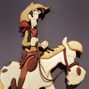 Cowboys Intarsia Key Holder Scroll Saw Pattern: Lucky Luke (PDF Pattern ...