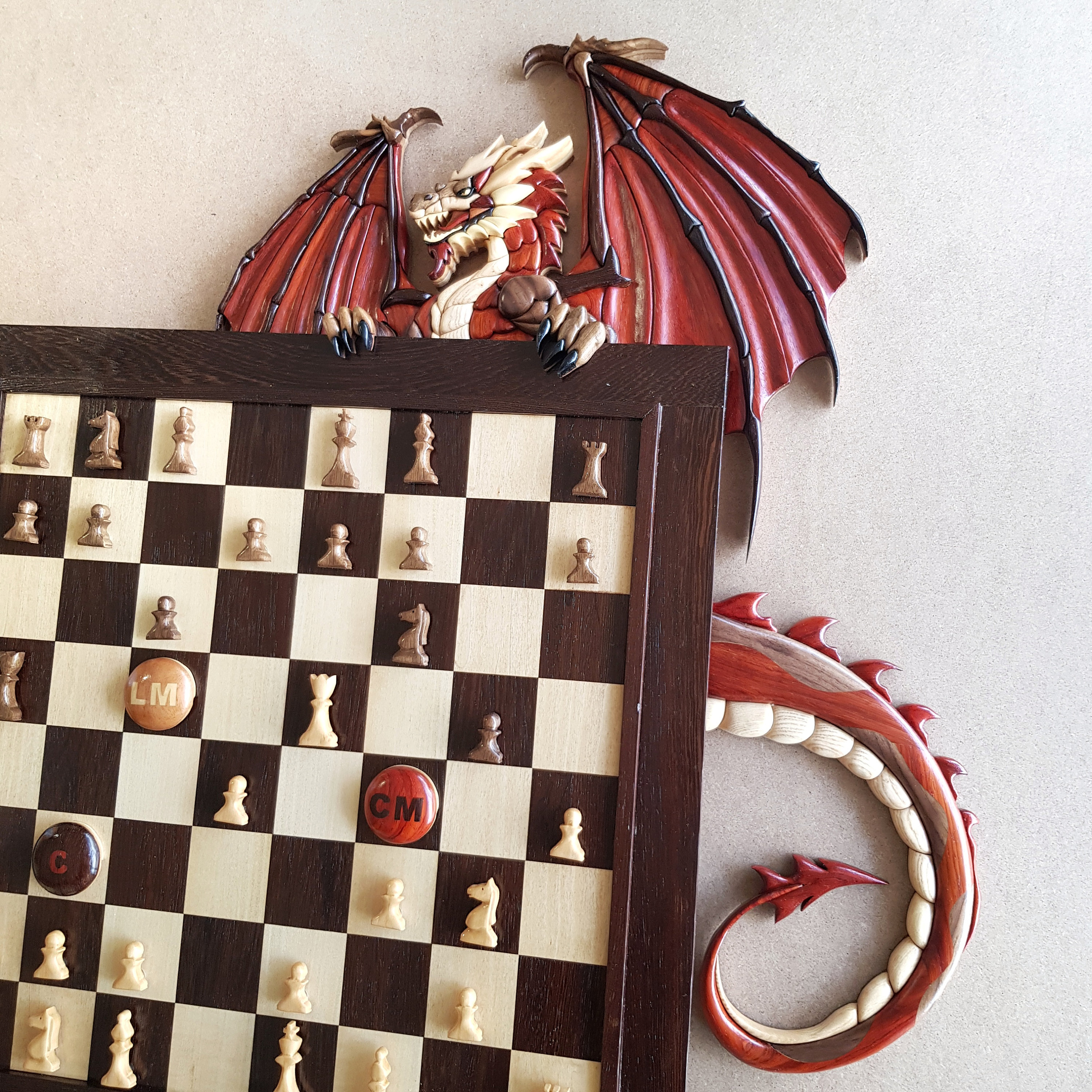 Dragon Intarsia Pattern, Corner Accent Woodworking Art PDF, Fantasy ...