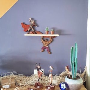 Heroes, Hulk and Thor, Wooden Wall Decor, Shelf, Kids Room Organizer ...