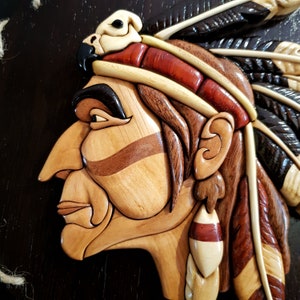 Native American Chief Intarsia Pattern PDF, Wooden Scroll Saw Wall Art ...