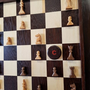 Chess Board Game Wall Decor, Wooden Chess Pieces, Gift for Chess Lover ...