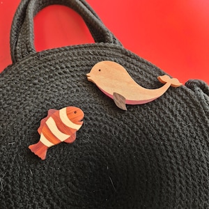 Handmade Wood Intarsia Figures, Cute Sea Life Animals and Dinosaurs Set ...