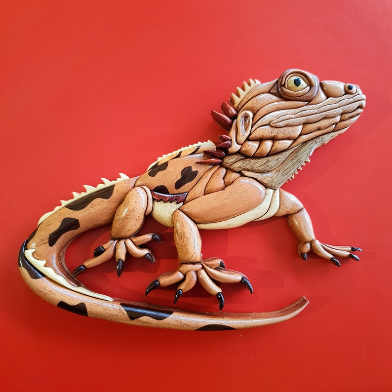 Bearded Dragon Intarsia Pattern, Wooden Lizard Wall Art PDF, Reptile ...