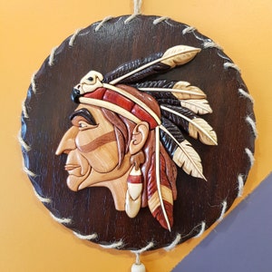 Native American Chief Intarsia Pattern PDF, Wooden Scroll Saw Wall Art ...