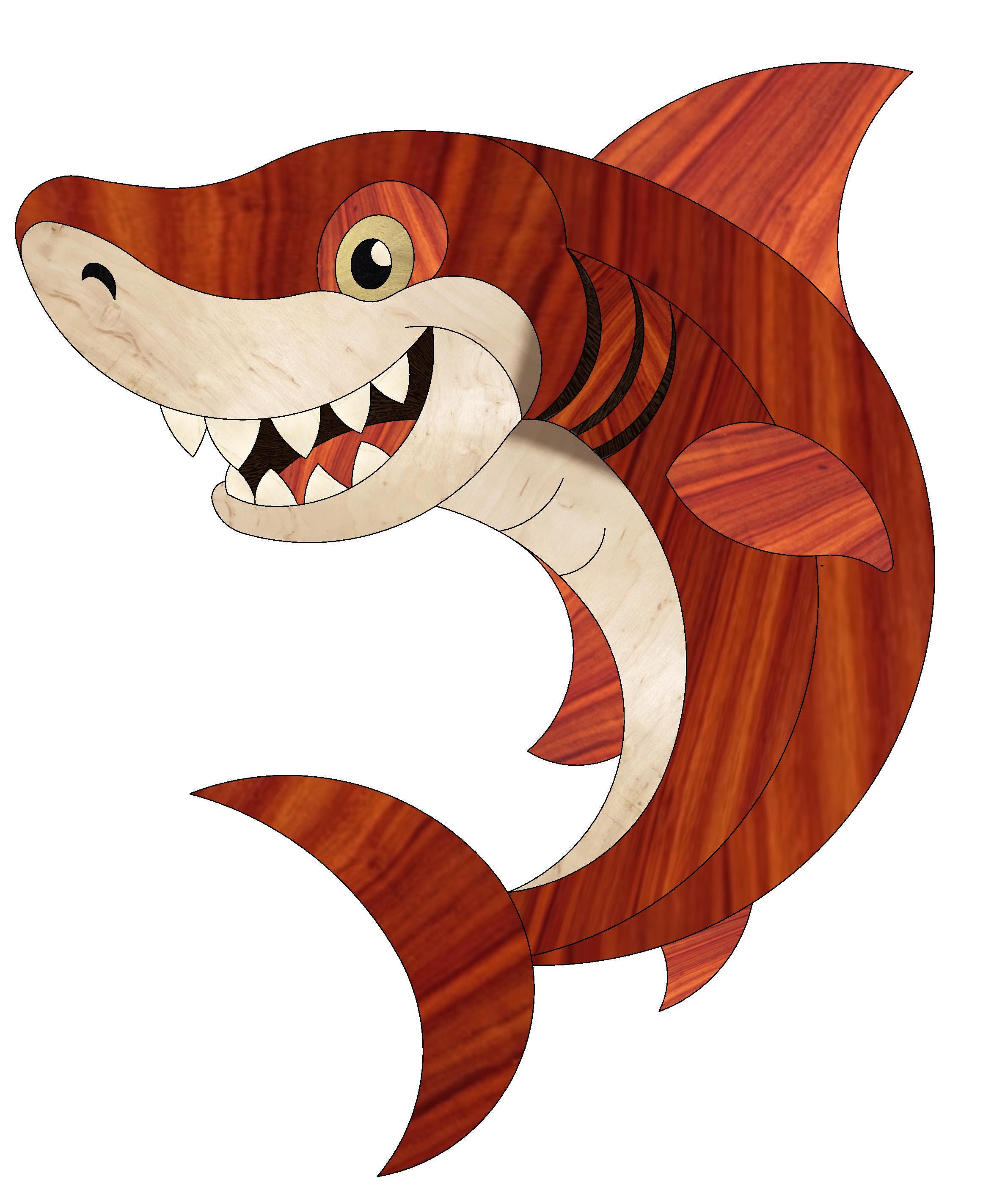 Shark Intarsia Pattern PDF, Digital Download Wooden Name Sign Template ...