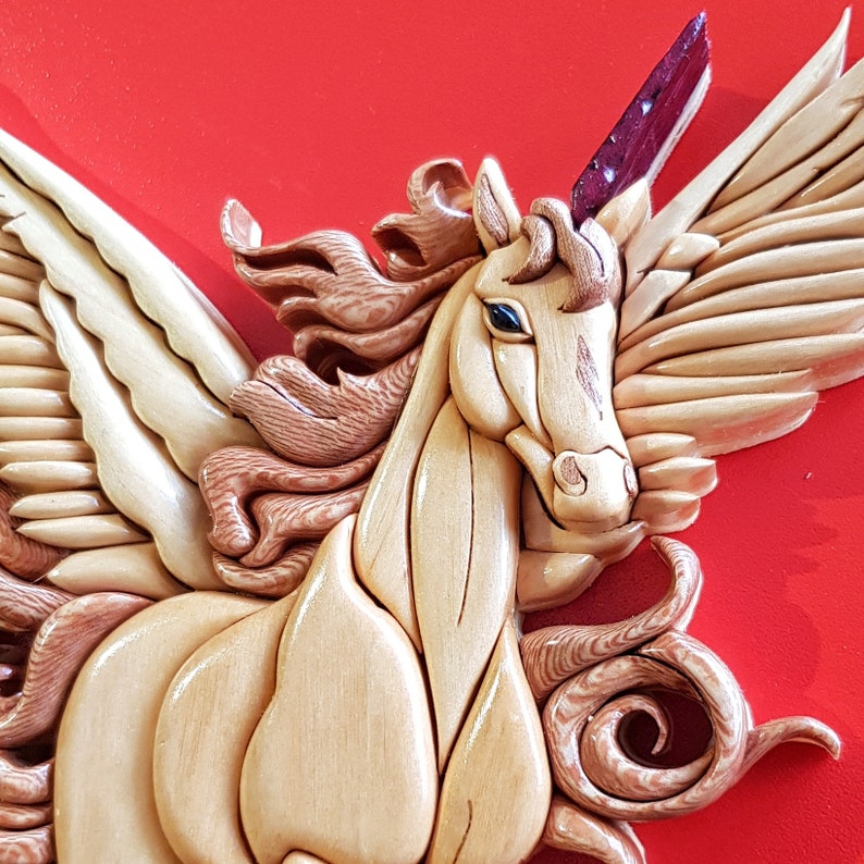 Unicorn With Wings Intarsia Pattern: Scroll Saw Art (PDF Download) - Etsy