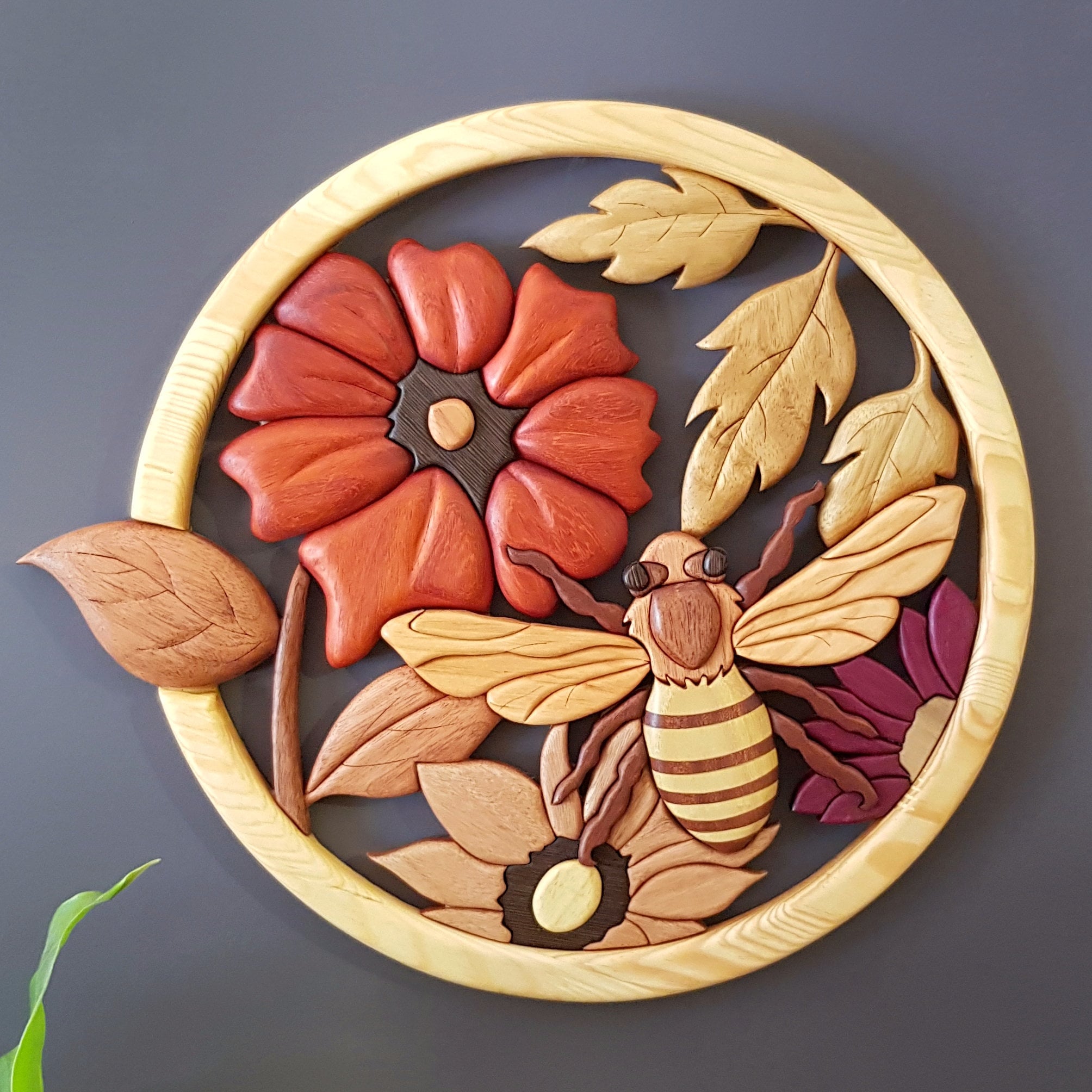 Bee Intarsia Pattern PDF, Floral Woodworking Design Digital Download - Etsy