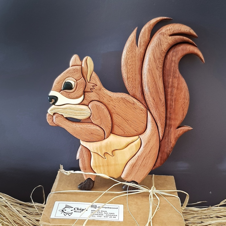 Squirrel Peanut Wooden Intarsia Pattern Scroll Saw Pattern - Etsy