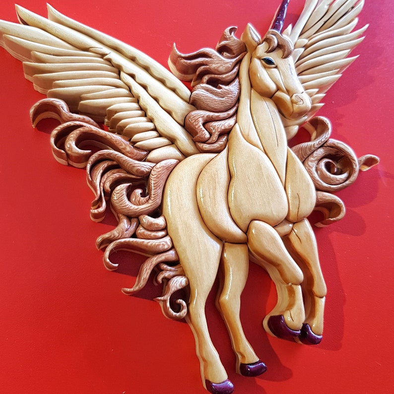 Unicorn With Wings Intarsia Pattern: Scroll Saw Art (PDF Download) - Etsy