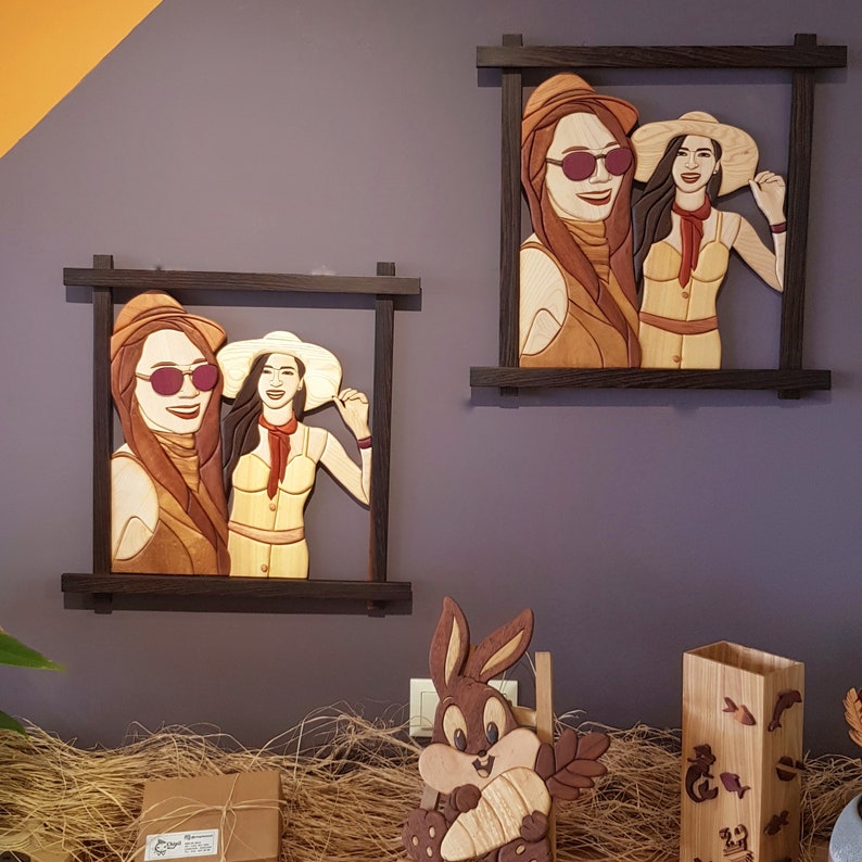 Best Friends Wooden Picture Wall Decor Personalised Gift - Etsy