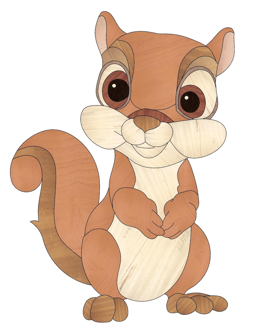 Sweet Squirrel Intarsia Pattern, Adorable Woodland Design, Unique Wall ...