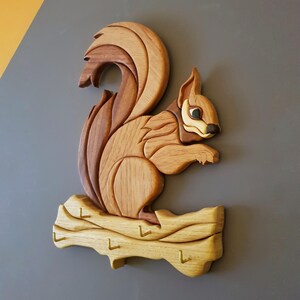 Squirrel Key Holder Intarsia Scroll Saw Pattern Wood Intarsia Pdf ...