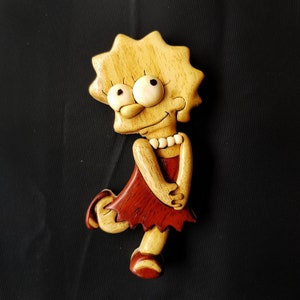Simpsons Wooden Intarsia Wall Clock – Family Portrait Timepiece With ...