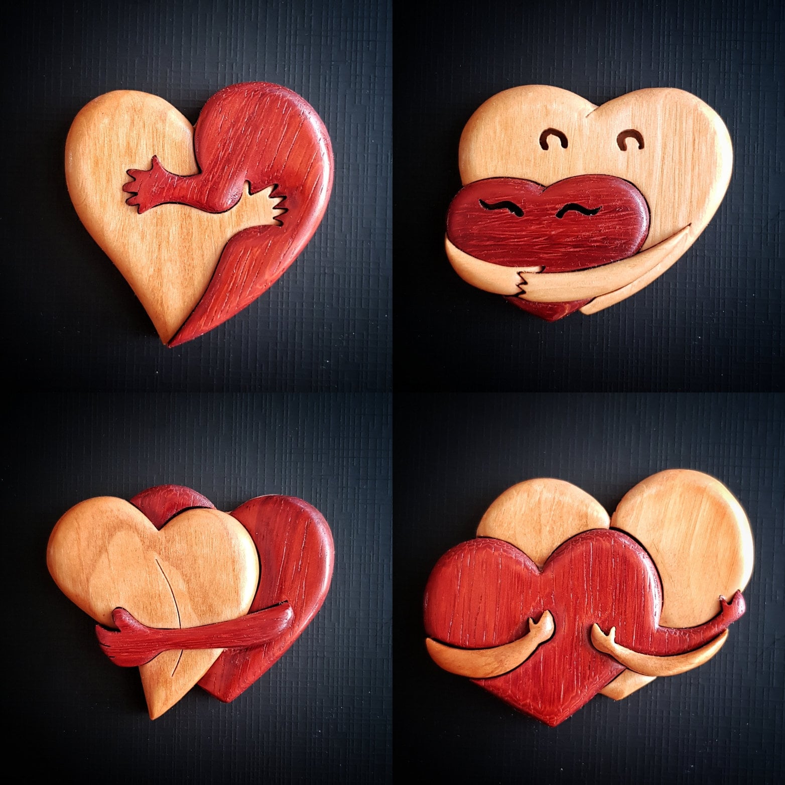 Heart Intarsia Pattern PDF, Beginner Woodworking Brooch & Magnet Design ...