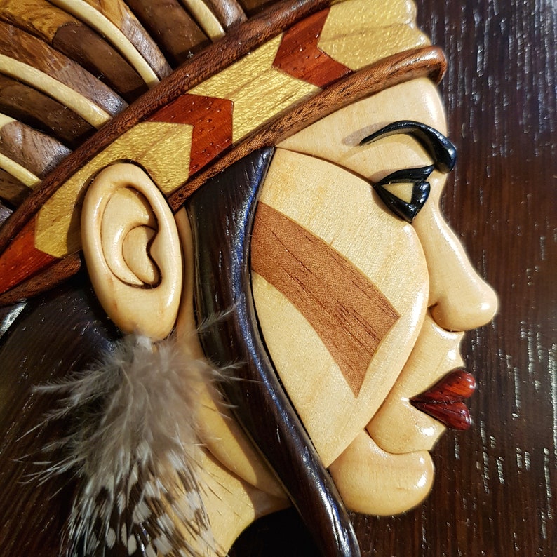 Native American Woman Intarsia Pattern: Scroll Saw Woodworking (PDF ...