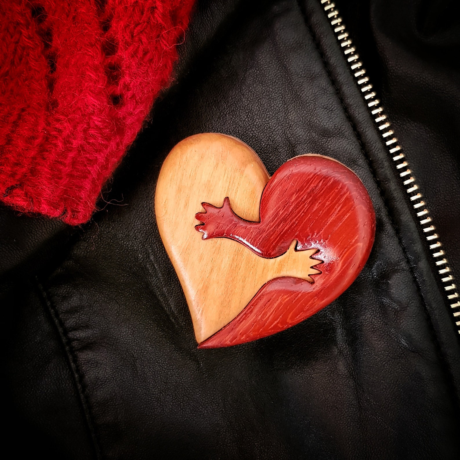 Heart Intarsia Pattern PDF, Beginner Woodworking Brooch & Magnet Design ...