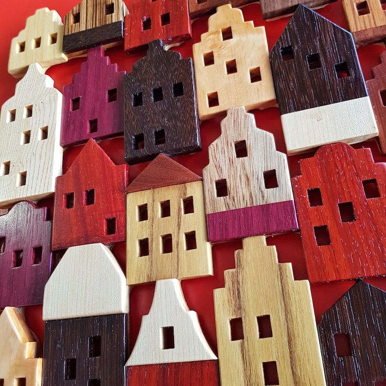 Stockholm Houses Intarsia Wood Wall Art: Handmade Nordic Cityscape - Etsy