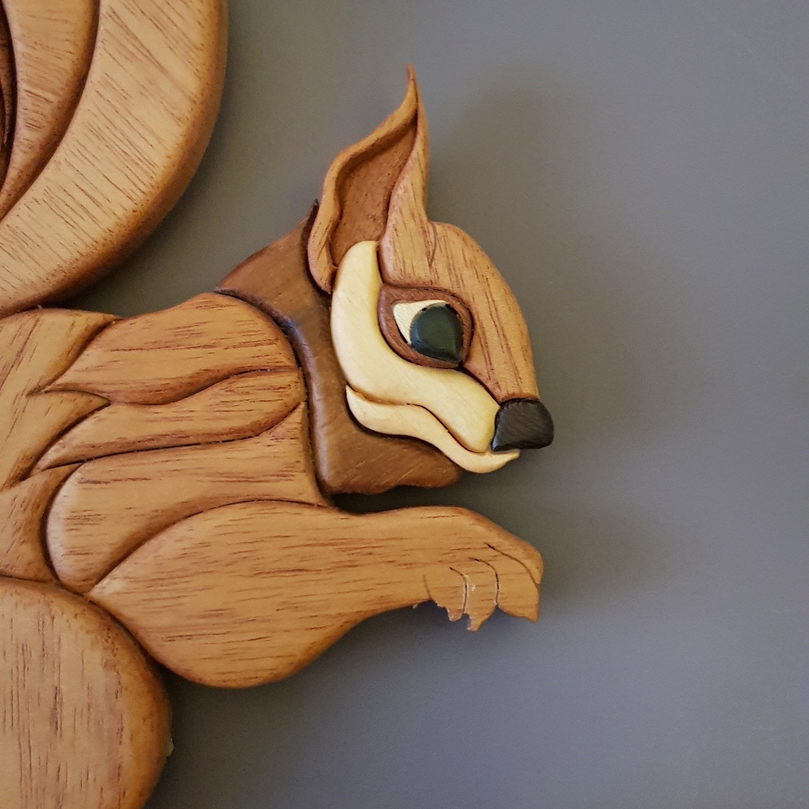 Squirrel Wooden Intarsia Key Holder House Warming Entryway - Etsy