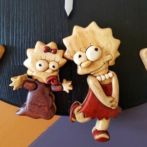 Cartoon Family Wooden Intarsia Wall Clock: Handcrafted 3D Timepiece - Etsy