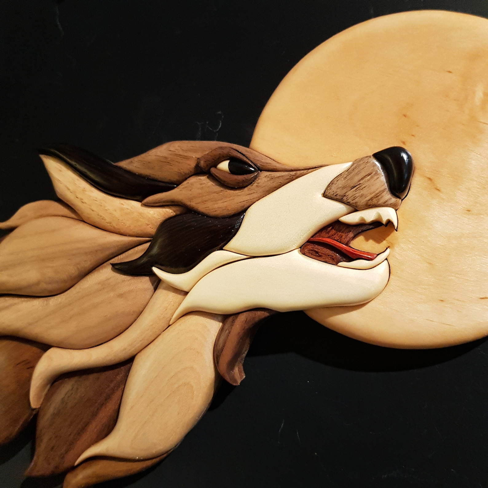 Howling Wolf Intarsia Pattern, Wildlife Wall Art Woodworking PDF Design ...