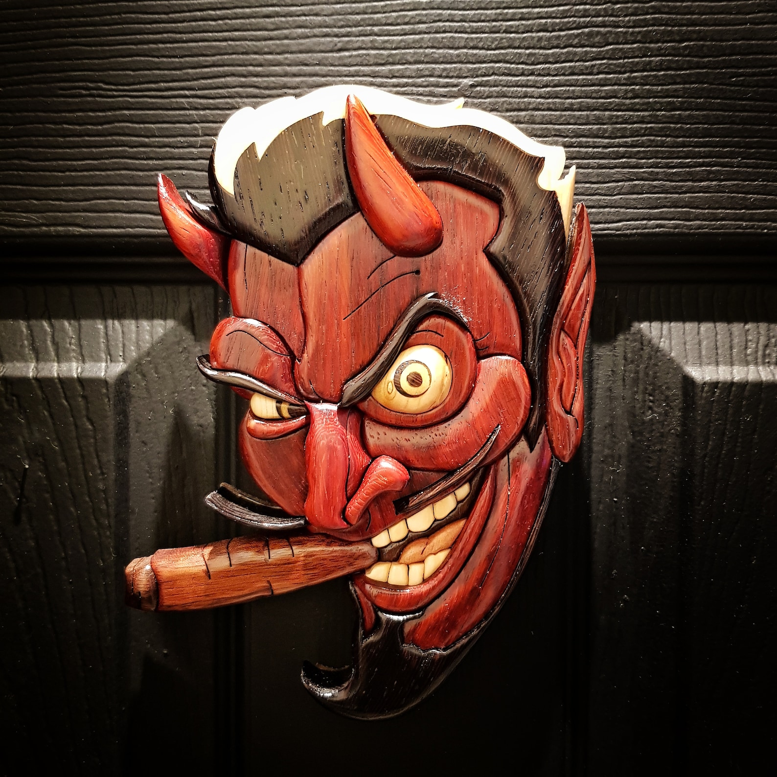 Red Devil Intarsia Pattern, Wooden Wall Art Digital Template, Unique ...