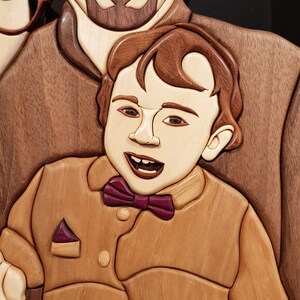 Custom Wood Intarsia Family Portrait: Personalized Wooden Wall Art - Etsy
