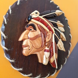 Native American Chief Intarsia Pattern PDF, Wooden Scroll Saw Wall Art ...