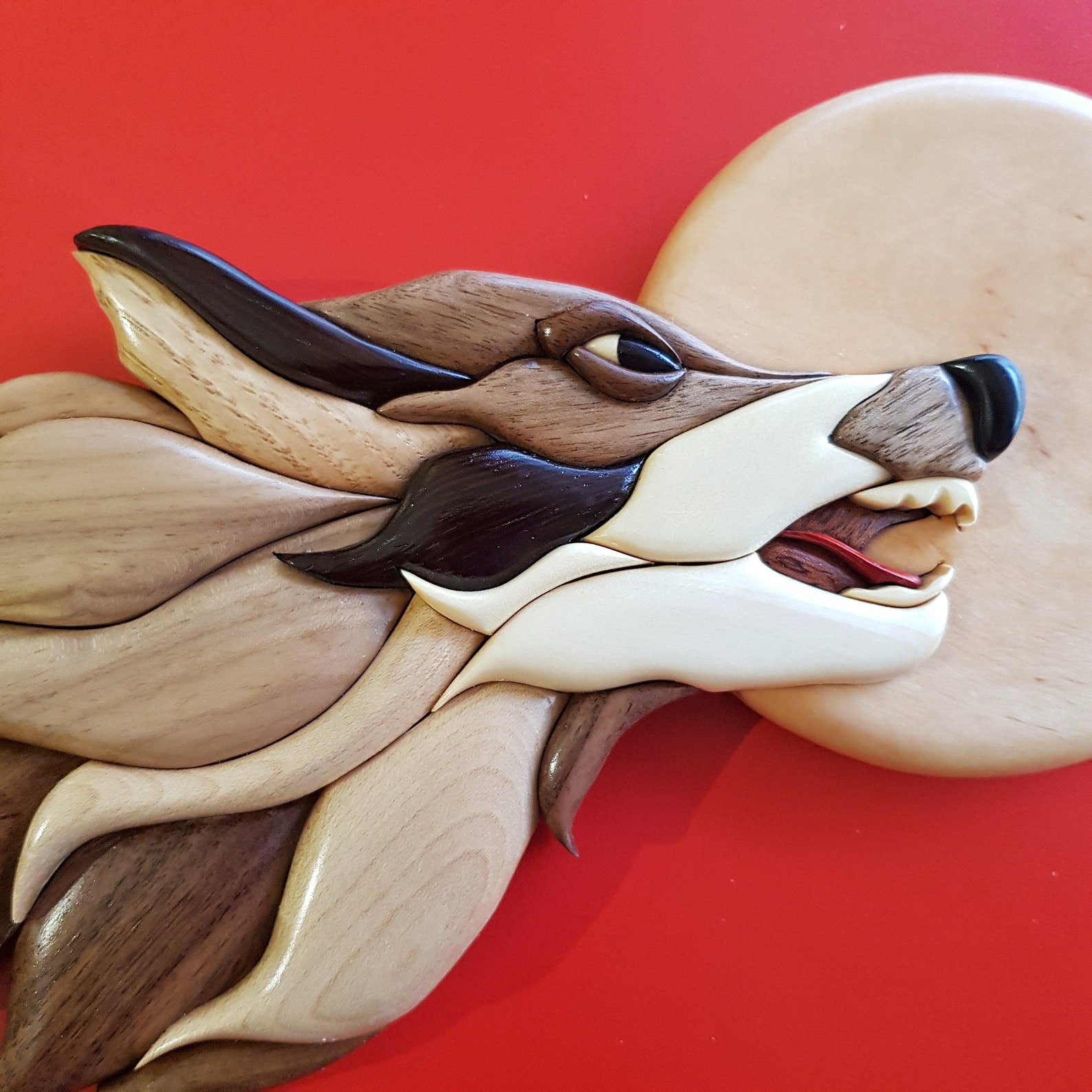 Howling Wolf Intarsia Pattern, Wildlife Wall Art Woodworking PDF Design ...