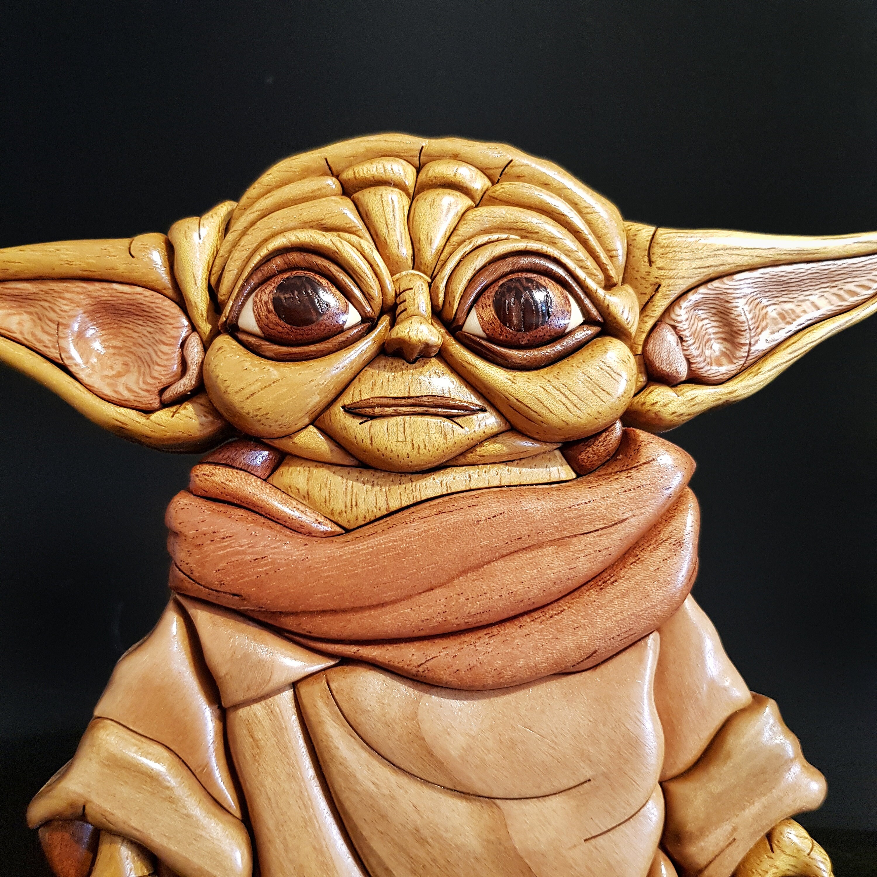 Wooden Intarsia Cute Alien Baby Character, Mandalorian Fan Nursery ...