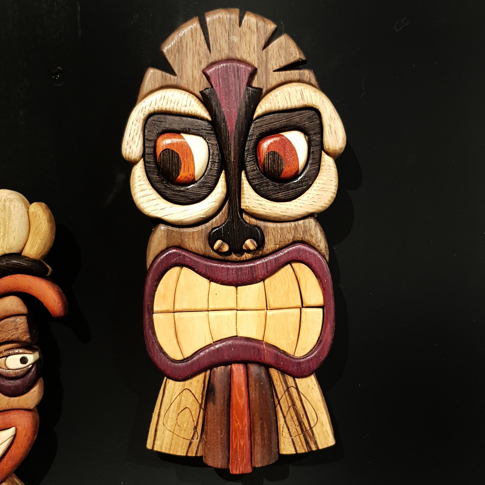 Tiki Masks Intarsia Pattern PDF, Polynesian Wooden Wall Art Digital ...
