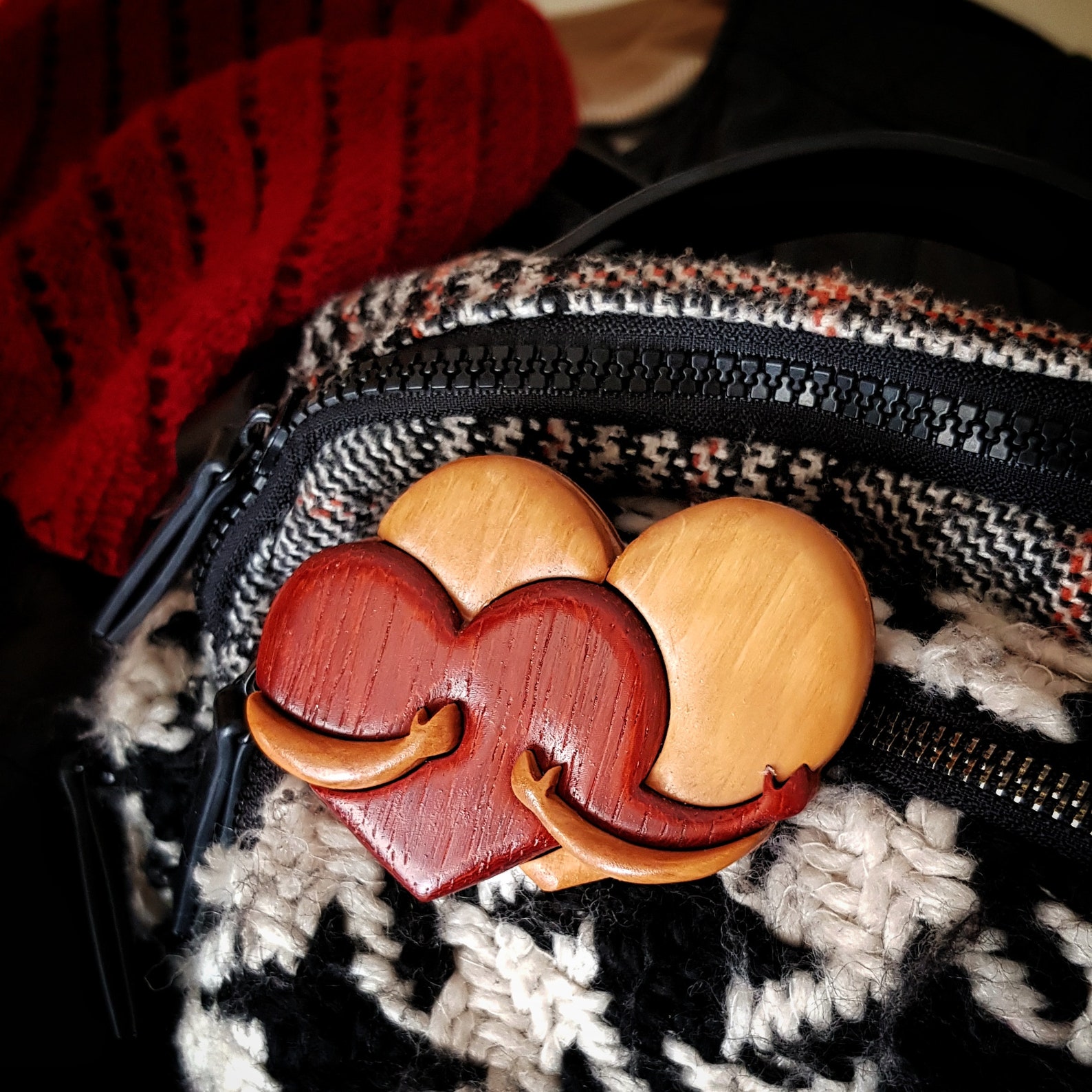 Heart Intarsia Pattern PDF, Beginner Woodworking Brooch & Magnet Design ...
