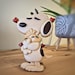 Beagle Dog and Little Bird Duo Intarsia Art: Handmade Wooden Shelf With ...