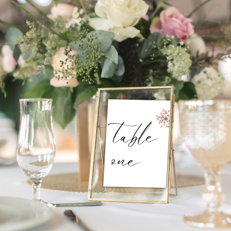 WEDDING TABLE NUMBERS Template, Printable Table Number Cards ...