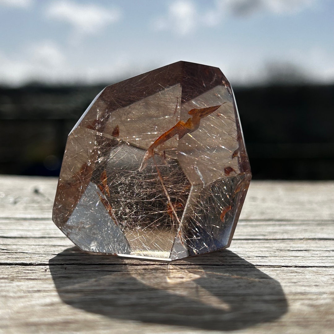 RARE Silver Fine Rutilated Polished Crystal From Brazil. Polished ...